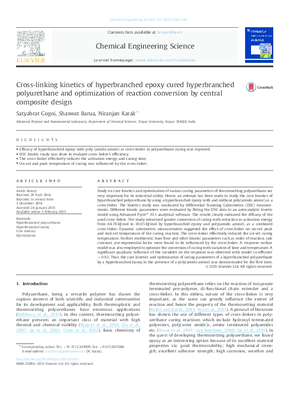 (PDF) Cross-linking kinetics of hyperbranched epoxy cured hyperbranched ...