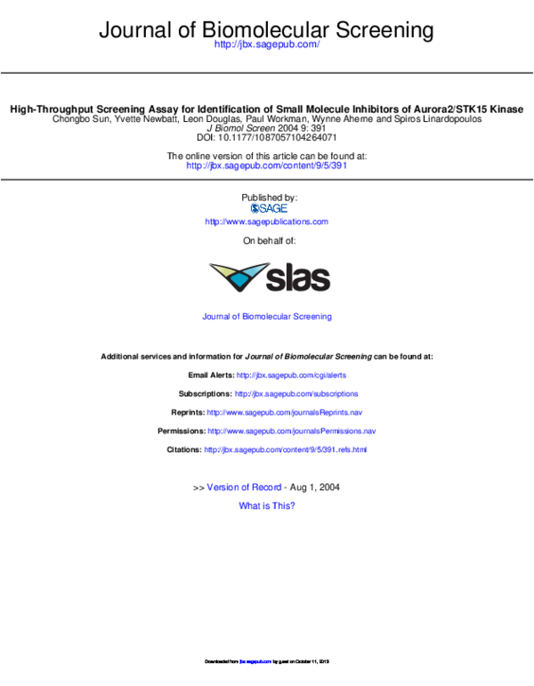 (PDF) A high-throughput screening assay for identification of ...