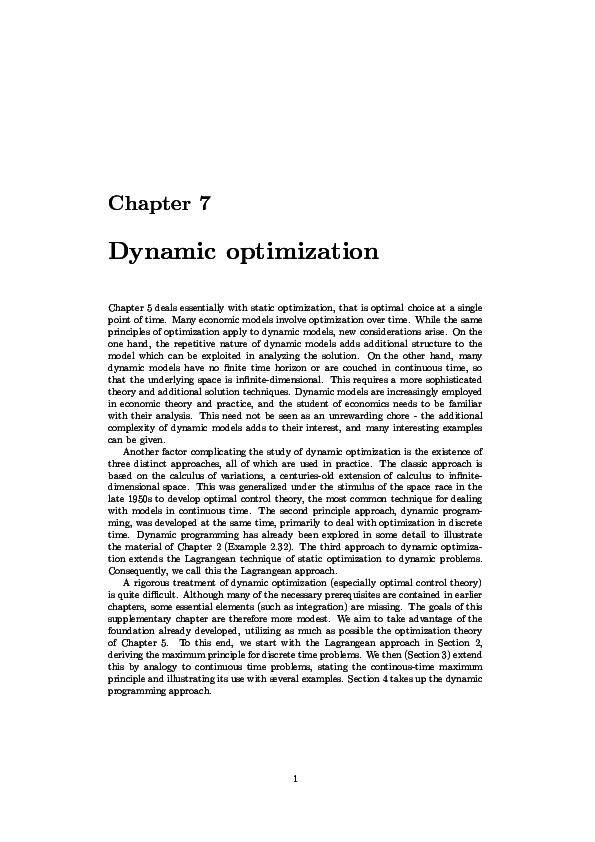 (PDF) Dynamic optimization