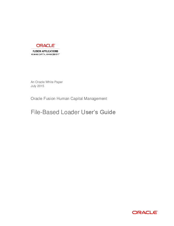 Pdf An Oracle White Paper Oracle Fusion Human Capital Management File Based Loader Users Guide