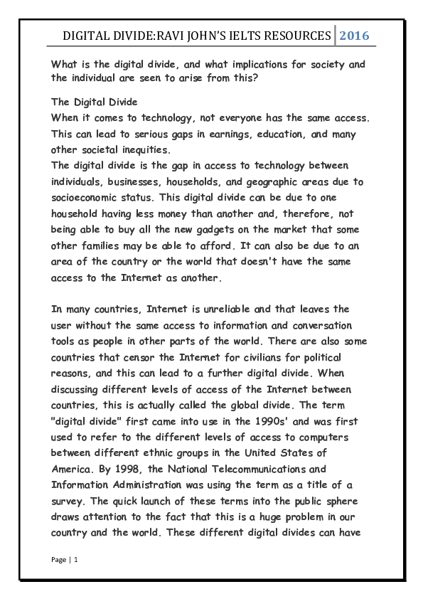 (PDF) DIGITAL DIVIDE