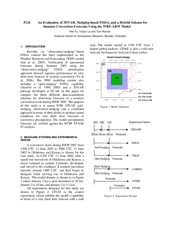 (PDF) P2.8 An Evaluation of 3DVAR, Nudging-based FDDA, and a Hybrid ...