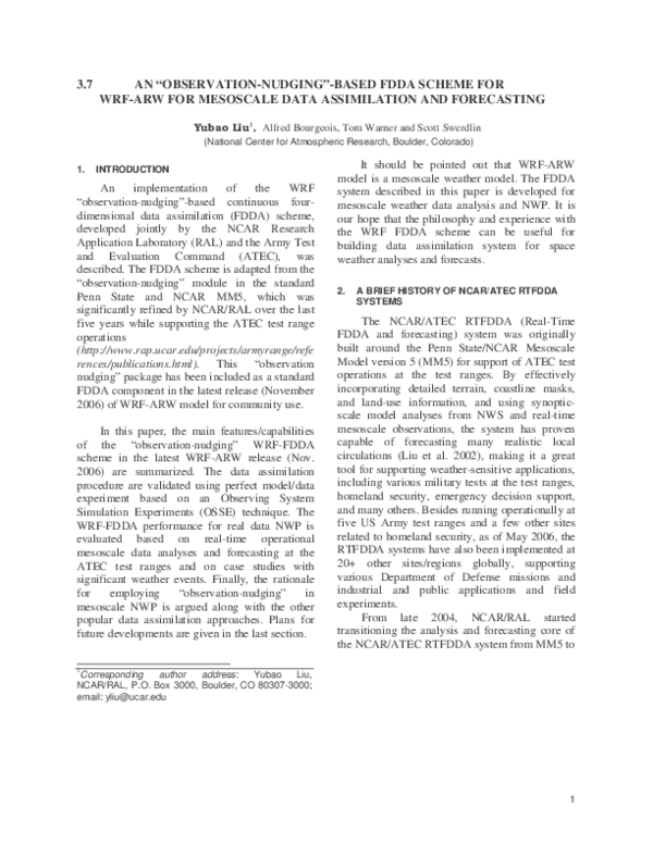 (PDF) 3.7 an “Observation-Nudging”-Based Fdda Scheme for WRF-Arw for Mesoscale Data Assimilation ...
