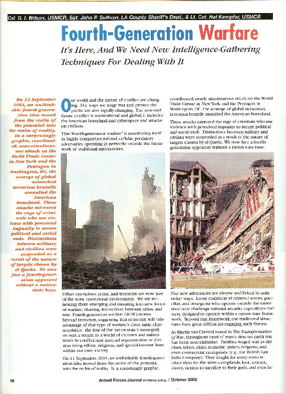 (PDF) Fourth-Generation Warfare It's Here, And We Need New Intelligence ...