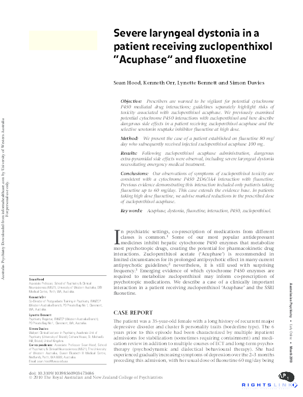 (PDF) Severe laryngeal dystonia in a patient receiving zuclopenthixol ...