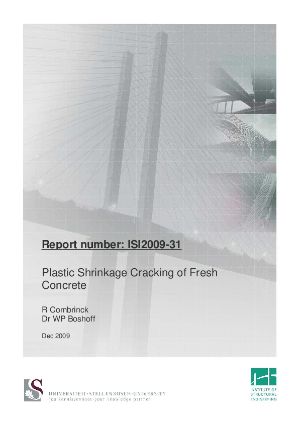 (PDF) Report Plastic Shrinkage Cracking of Fresh Concrete