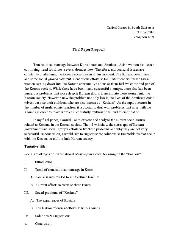 Final paper proposal | Stephanie Kim - Academia.edu