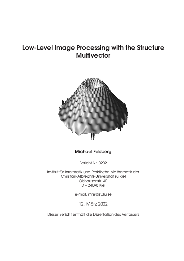 (PDF) Low level image processing with the structure multivector