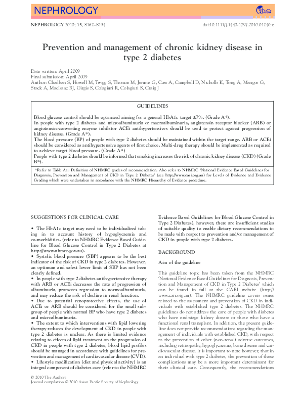 (PDF) The CARI guidelines. Prevention and management of chronic kidney ...
