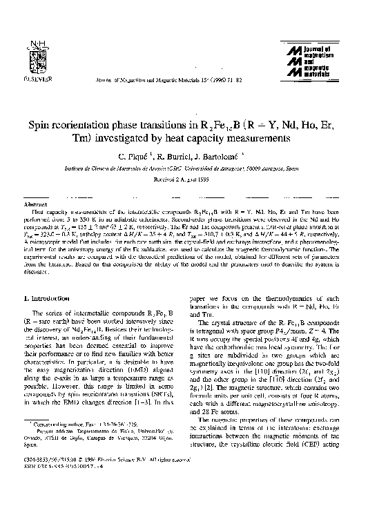 (PDF) Spin reorientation transition in DyFe10Si2 | Luiz Camargo Miranda Nagamine - Academia.edu
