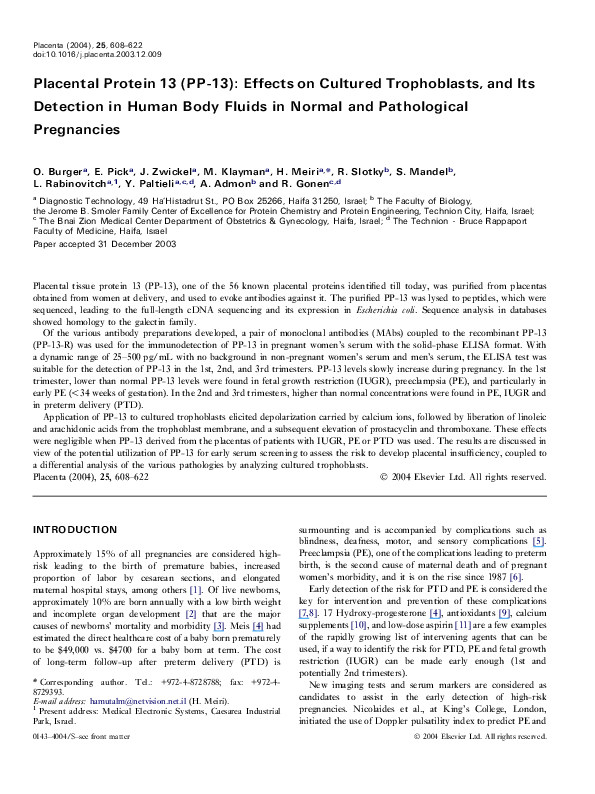 (PDF) Placental protein 13 (PP-13): effects on cultured trophoblasts ...