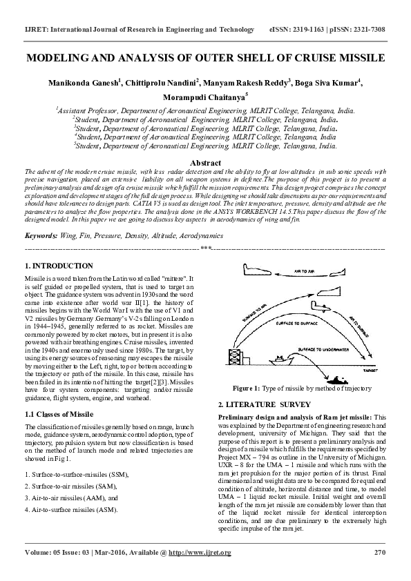 (PDF) MODELING AND ANALYSIS OF OUTER SHELL OF CRUISE MISSILE