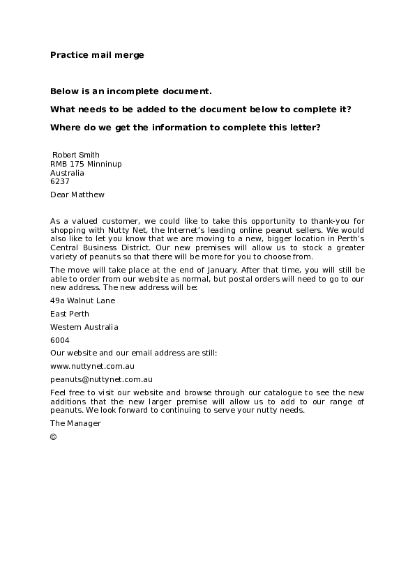 (DOC) Practice mail merge | Luke Dodgshun - Academia.edu