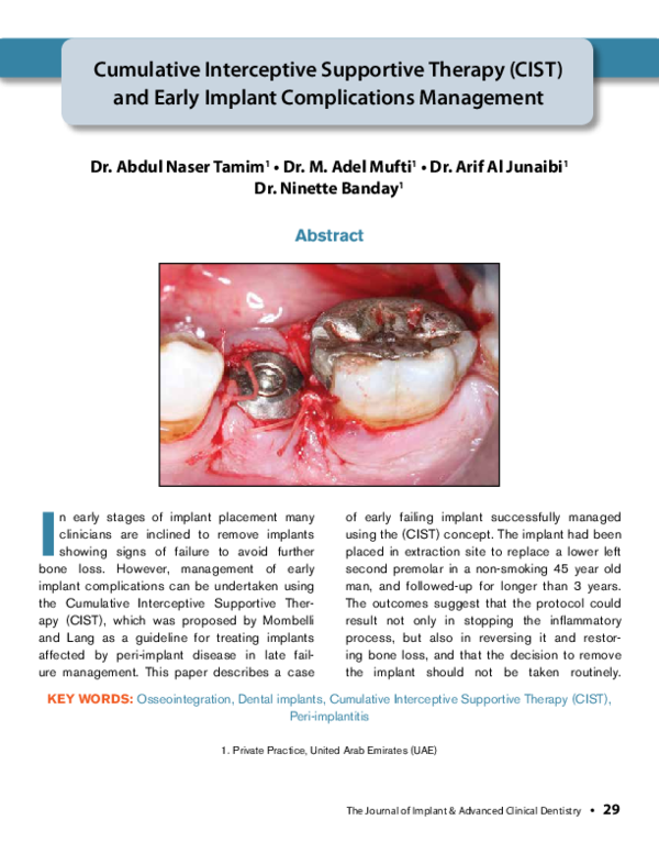 (PDF) Tamim et al Cumulative Interceptive Supportive Therapy (CIST) and ...