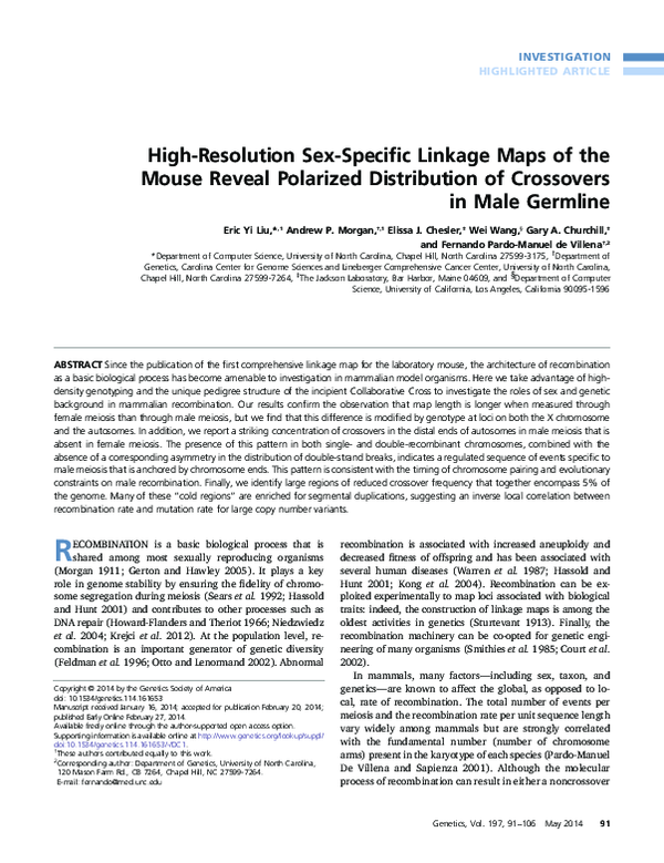 (PDF) High-resolution sex-specific linkage maps of the mouse reveal ...