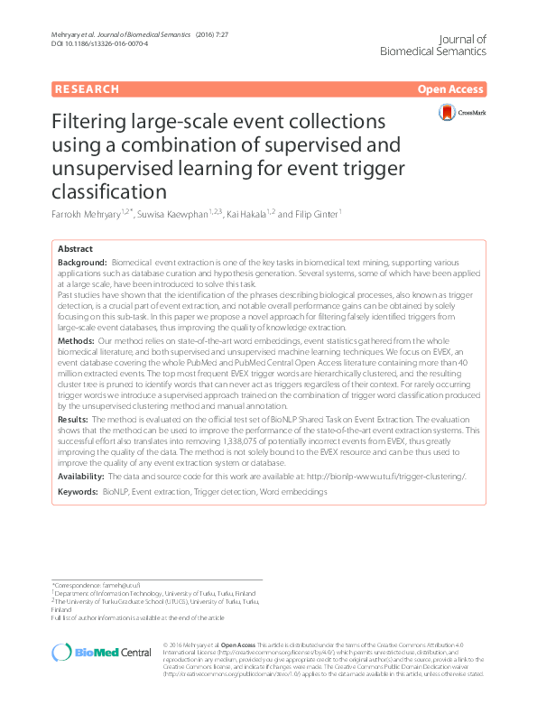 Pdf Filtering Large Scale Event Collections Using A Combination Of