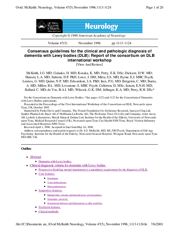(PDF) Consensus guidelines for the clinical and pathologic diagnosis of ...