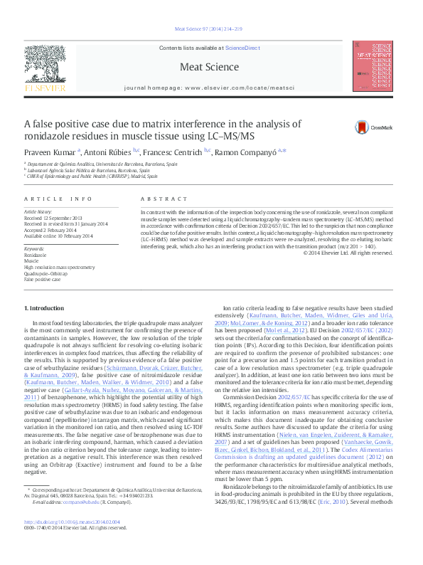 (PDF) A false positive case due to matrix interference in the analysis ...