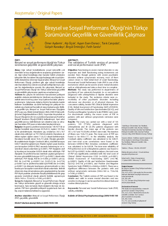 (PDF) PMH50 THE VALIDATION OF TURKISH VERSION OF PERSONAL AND SOCIAL ...