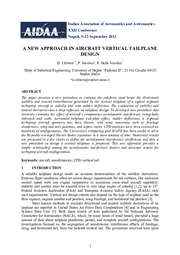 (PDF) A new approach in aircraft vertical tailplane design