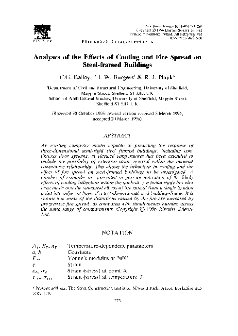(PDF) Analyses of the effects of cooling and fire spread on steel ...