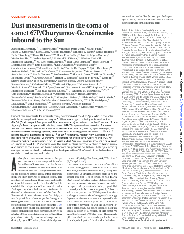 (PDF) Cometary science. The morphological diversity of comet 67P ...