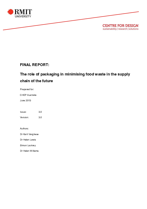 (PDF) FINAL REPORT: The role of packaging in minimising food waste in ...
