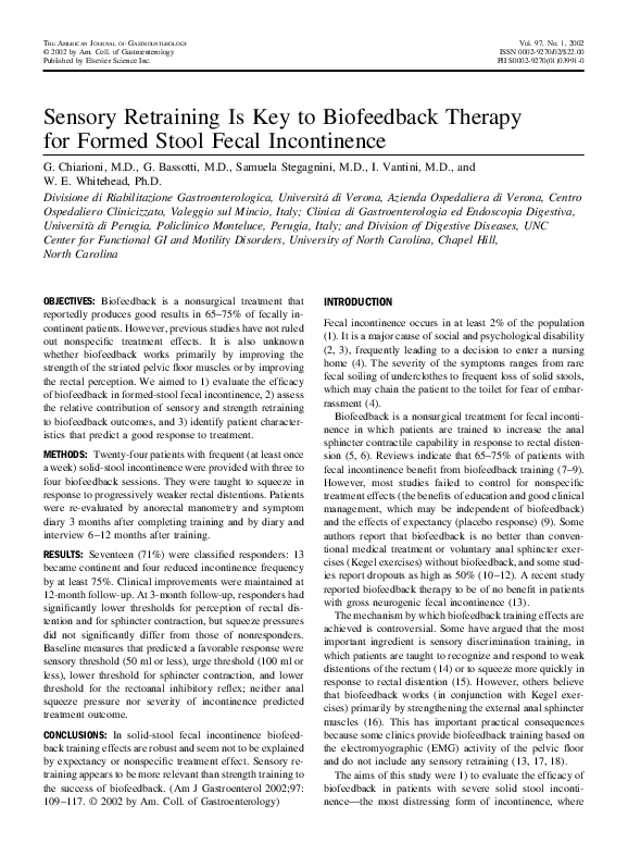 (PDF) Sensory retraining is key to biofeedback therapy for formed stool ...