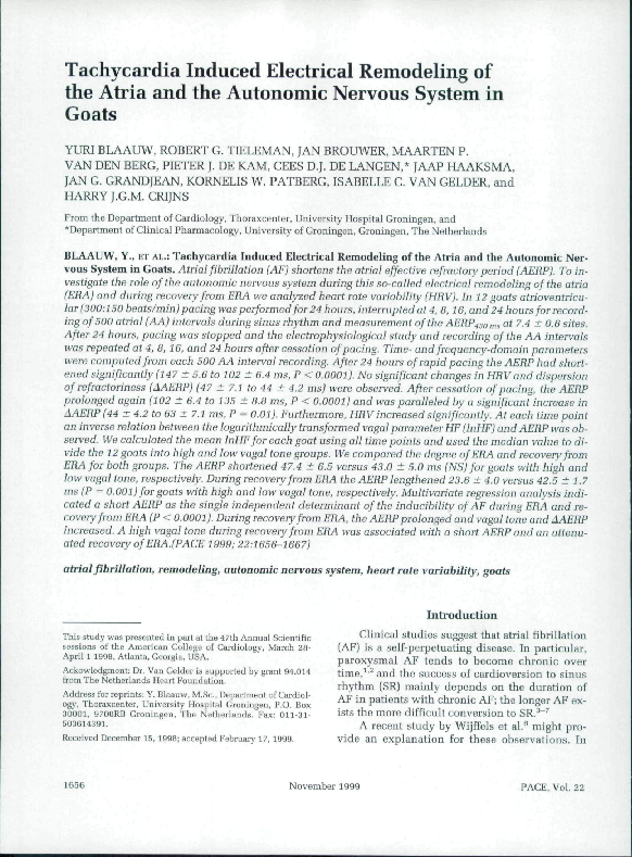 (PDF) Tachycardia Induced Electrical Remodeling of the Atria and the ...