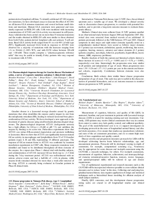 (PDF) 114. Pharmacological chaperone therapy for Gaucher disease ...