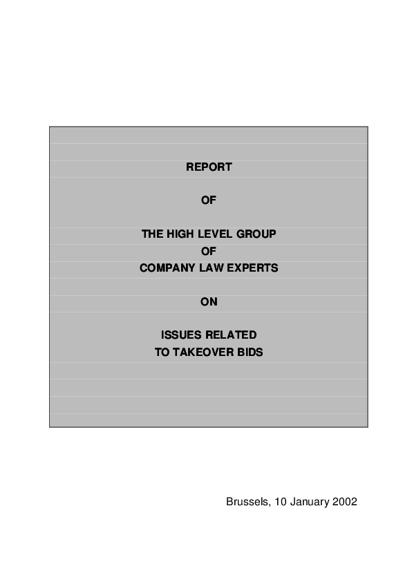 (PDF) Report of the High Level Group of Company Law Experts on Issues ...