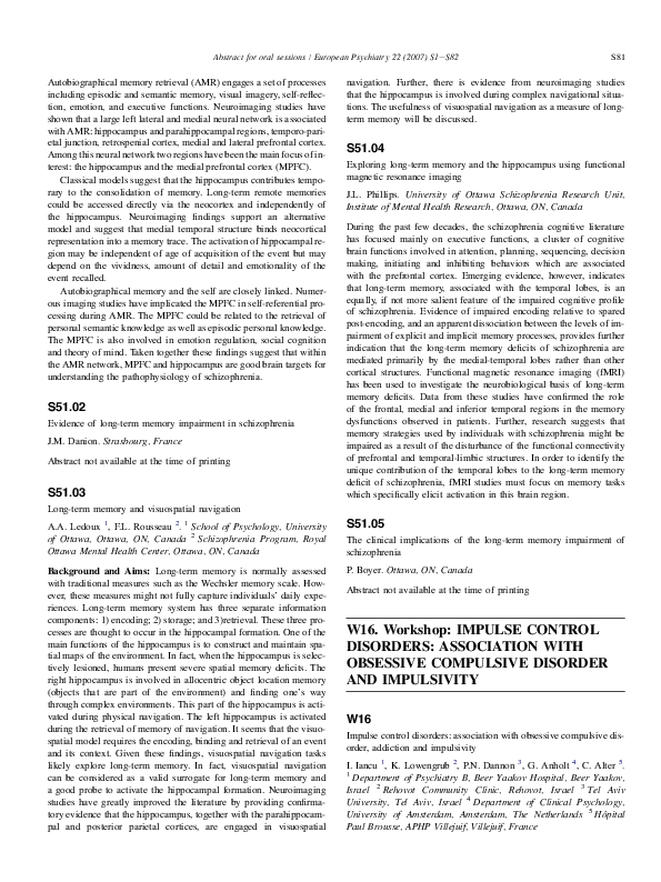 (PDF) Impulse control disorders: association with obsessive compulsive disorder, addiction and ...