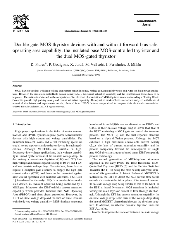 (PDF) Double gate MOS-thyristor devices with and without forward bias ...