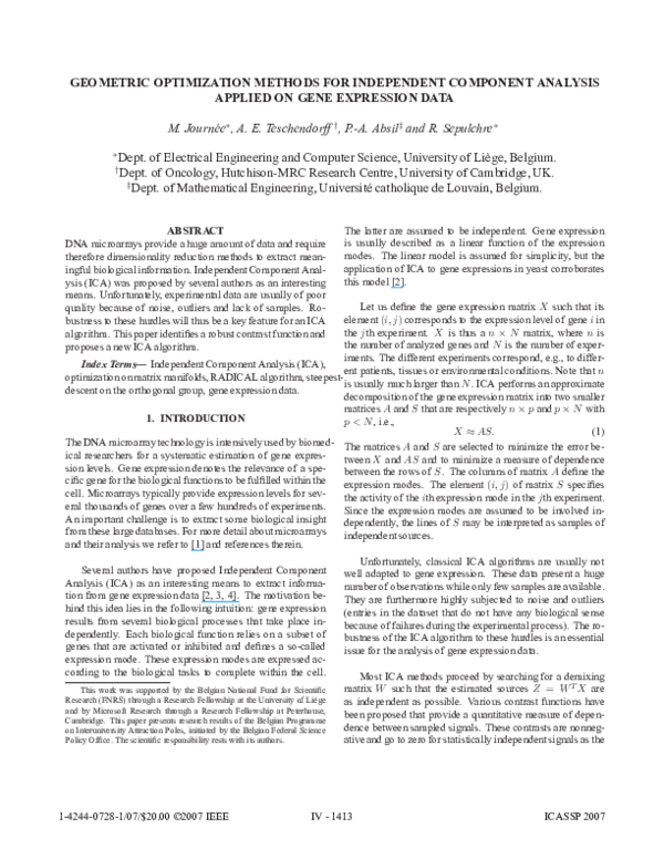 (PDF) Geometric Optimization Methods for Independent Component Analysis ...