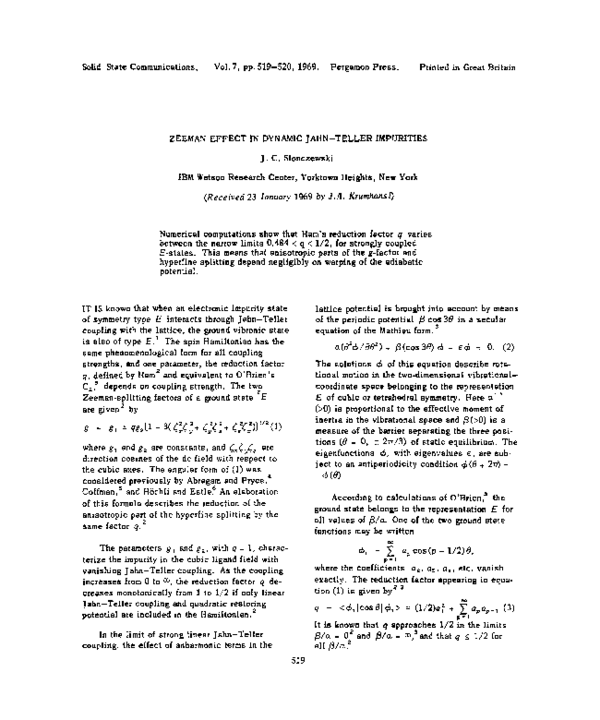 (PDF) Zeeman effect in dynamic Jahn-Teller impurities