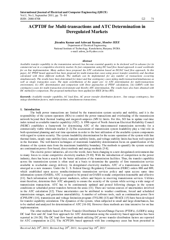 (PDF) Multi-transactions ATC determination using PTDF based approach in ...