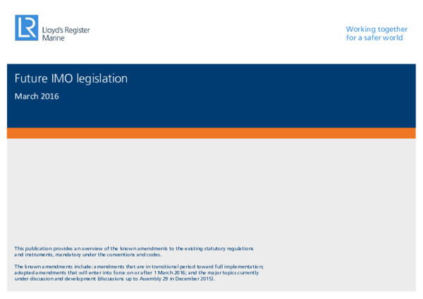 (PDF) Future IMO legislation by Class LR