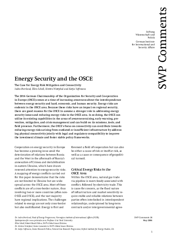 (PDF) Energy Security and the OSCE: The Case for Energy Risk Mitigation ...