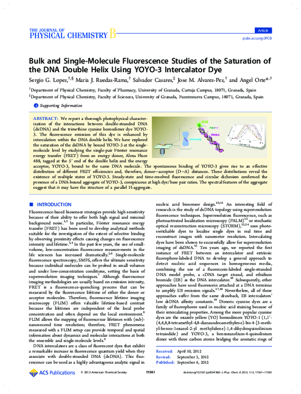 (PDF) Bulk and Single-Molecule Fluorescence Studies of the Saturation ...