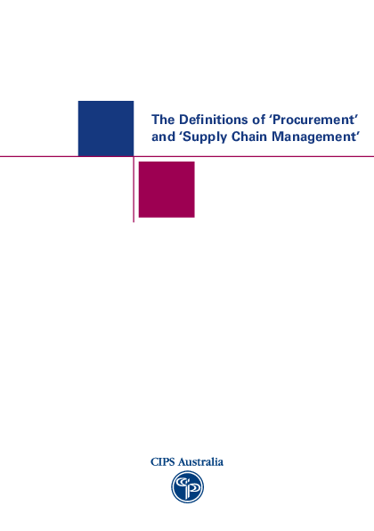 (PDF) The Definitions of 'Procurement' and 'Supply Chain Management' 2 ...