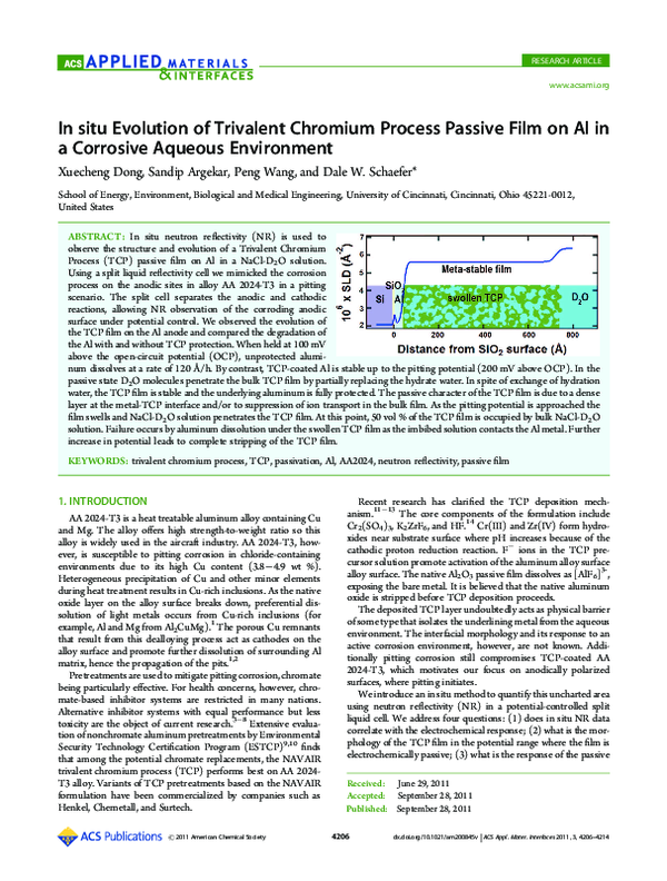 (PDF) In situ Evolution of Trivalent Chromium Process Passive Film on Al in a Corrosive Aqueous ...