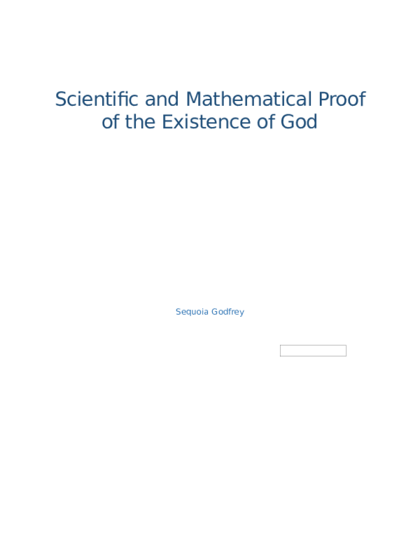 (DOC) Scientific and Mathematical Proof of the Existence of God