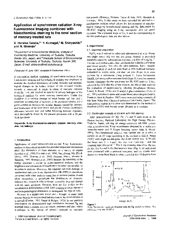 (PDF) Application of Synchrotron Radiation X-Ray Fluorescence (μ-SRXF) and X-Ray Microanalysis ...