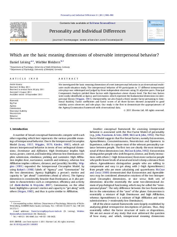 (PDF) Which are the basic meaning dimensions of observable ...
