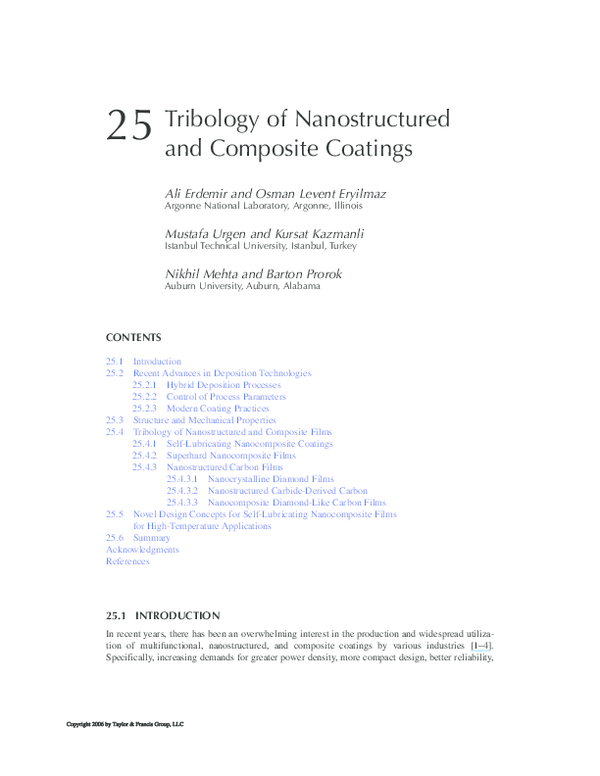 (PDF) 25 Tribology of Nanostructured and Composite Coatings