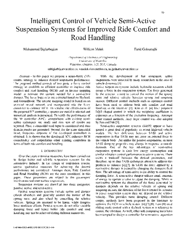 (PDF) Intelligent Control of Vehicle Semi-Active Suspension Systems for ...