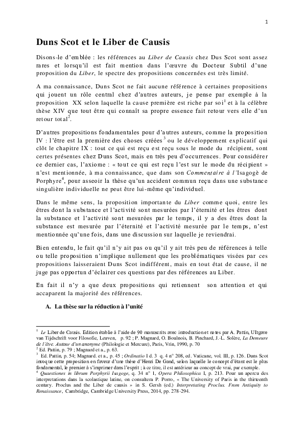 (PDF) Duns Scot et le Liber de Causis