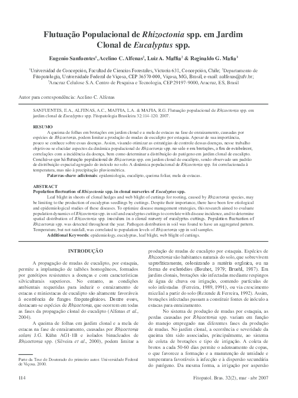 (PDF) Flutuação populacional de Rhizoctonia spp. em jardim clonal de ...