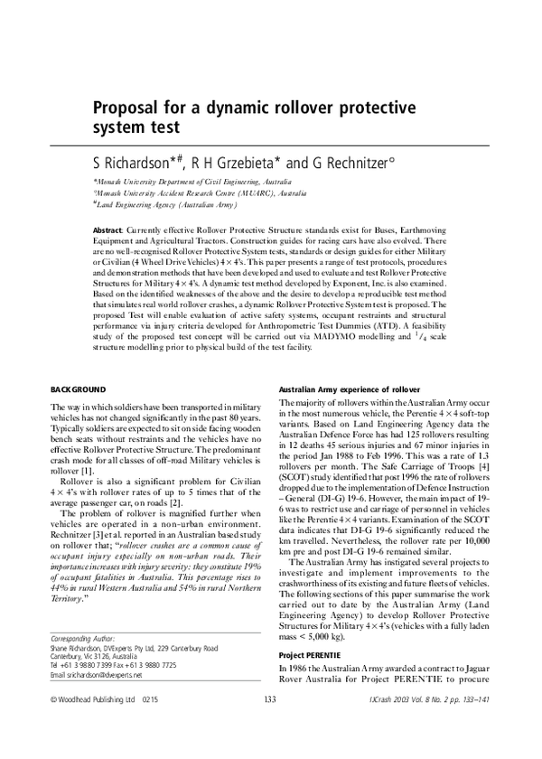 (PDF) Proposal for a dynamic rollover protective system test
