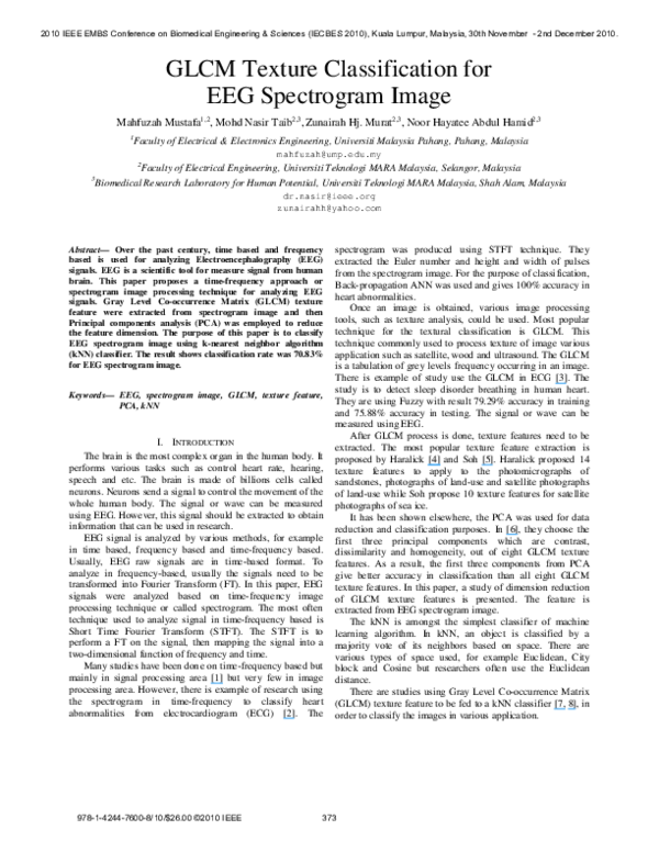 (PDF) GLCM texture classification for EEG spectrogram image